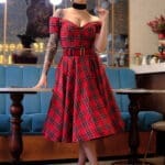 Dee Dee Royal Stewart Tartan Vintage 50s Full Circle Dress | British Retro