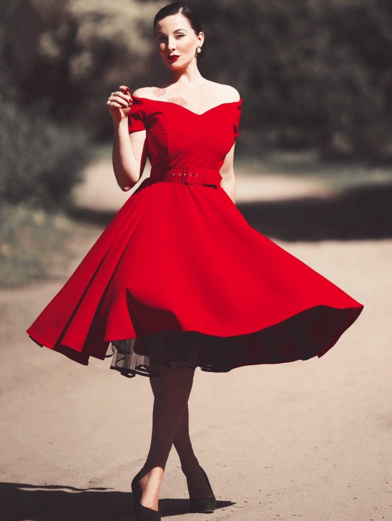 Dee Dee Emerald Satin Jacquard Full Circle Dress - British Retro