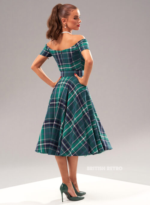Dee Dee Abercrombie Green Tartan Vintage Style Full Circle Dress