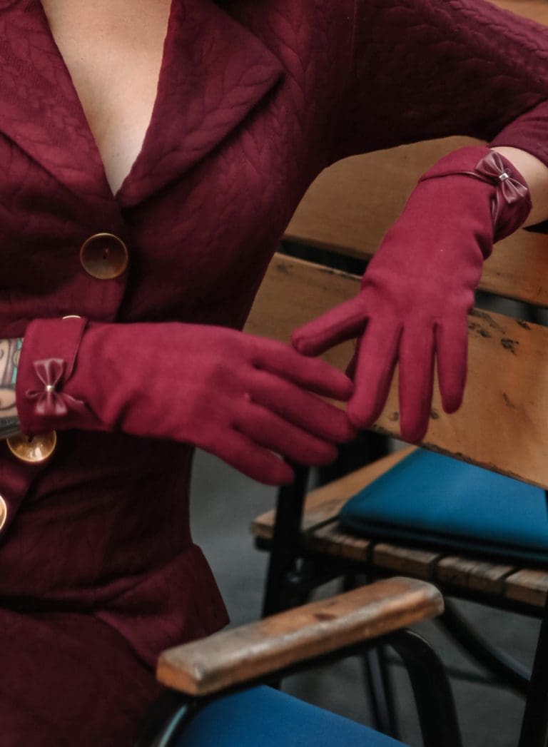 Wonderland 1950s Style Claret Coat Made in the UK. | British Retro