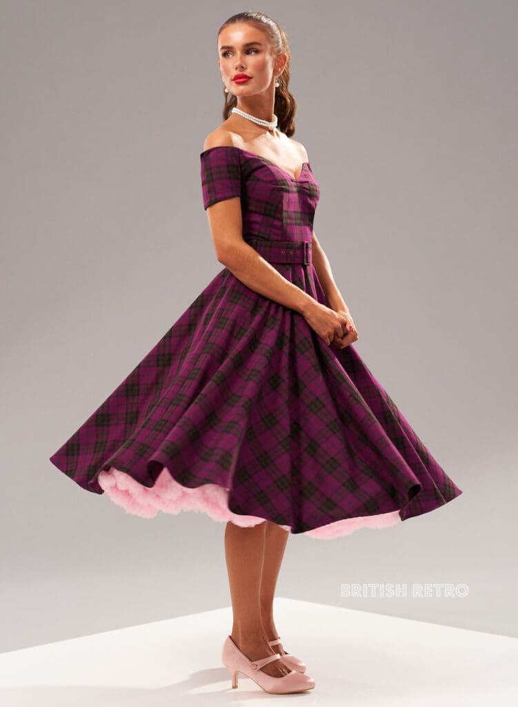 'Dee Dee' Lindsay Tartan 50s Style Full Circle Dress | British Retro
