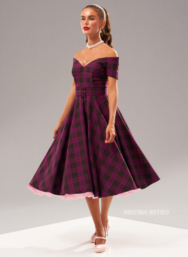 'Dee Dee' Lindsay Tartan 50s Style Full Circle Dress | British Retro