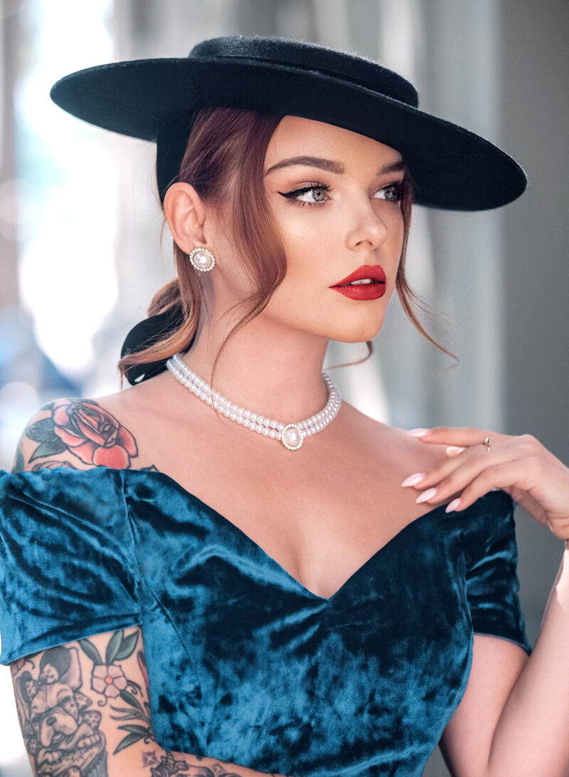 'Dee Dee' Ocean Sapphire Crushed Velvet Vintage Full Circle Dress ...