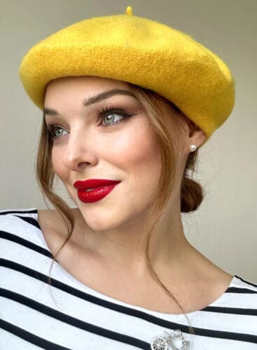 Belle Mustard 50s Style Wool Beret | British Retro