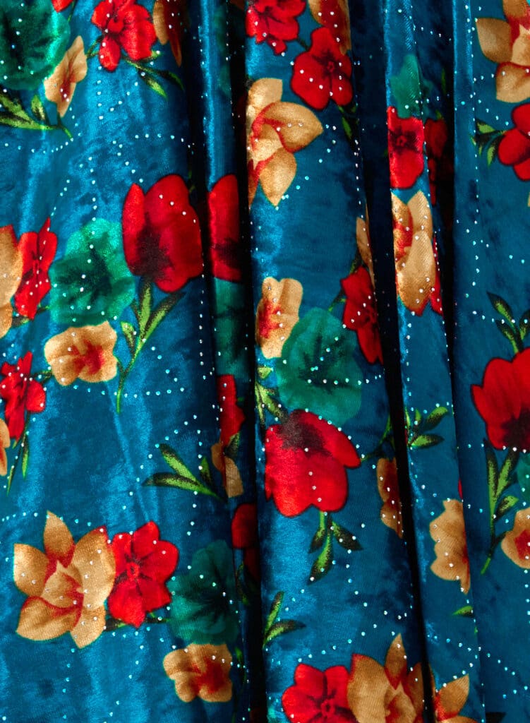 Dee Dee Vivid Blooms Embellished Ocean Blue Floral Vintage Style Dress ...